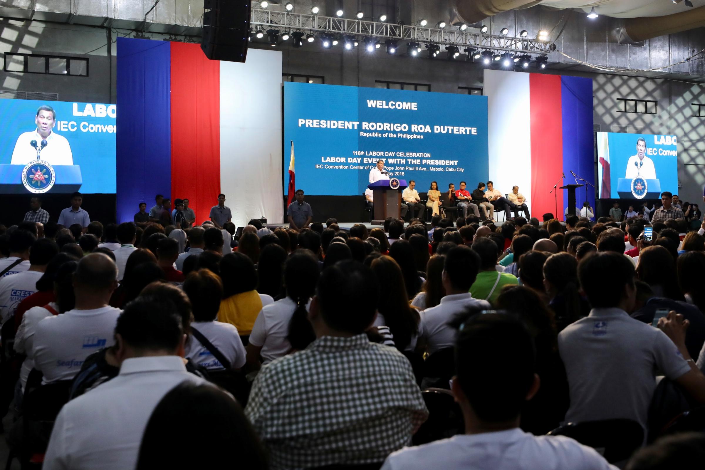 President Rodrigo Roa Duterte at the 116th Labor Day Celebration
